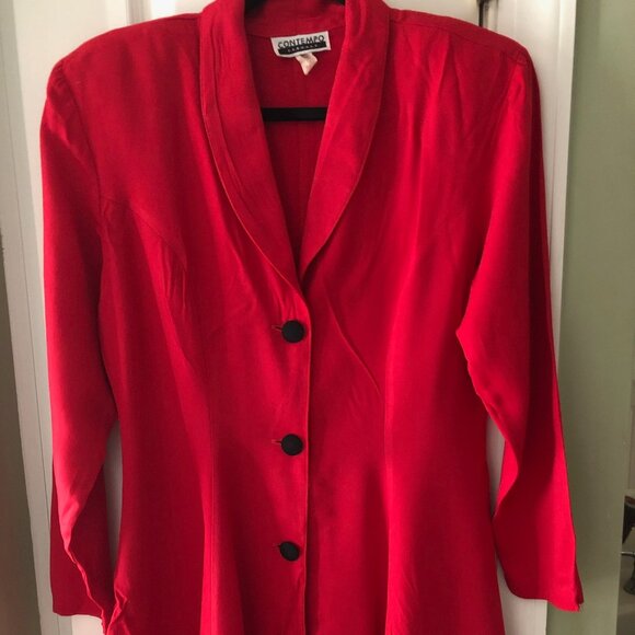Contempo | Jackets & Coats | Vintage Contempo Casuals Red Blazer | Poshmark